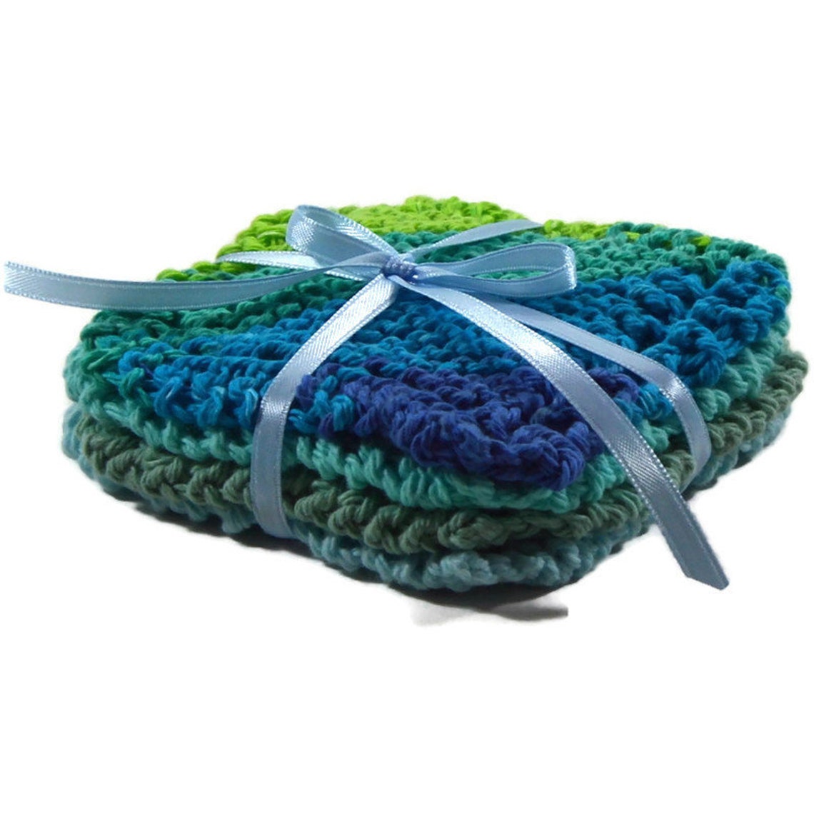 Hand Knit Face Scrubbies, Mini-dish Cloths, Scrubbies, Face Scrubbers ...