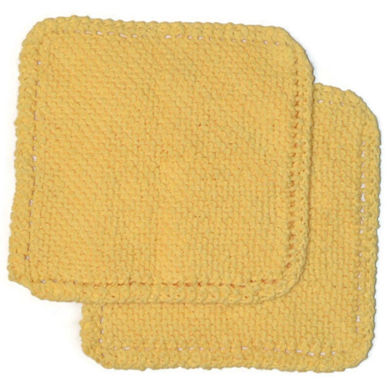 Hand Knit Dish Cloths, Yellow Dishcloths, Handknit Dishcloths, Yellow ...