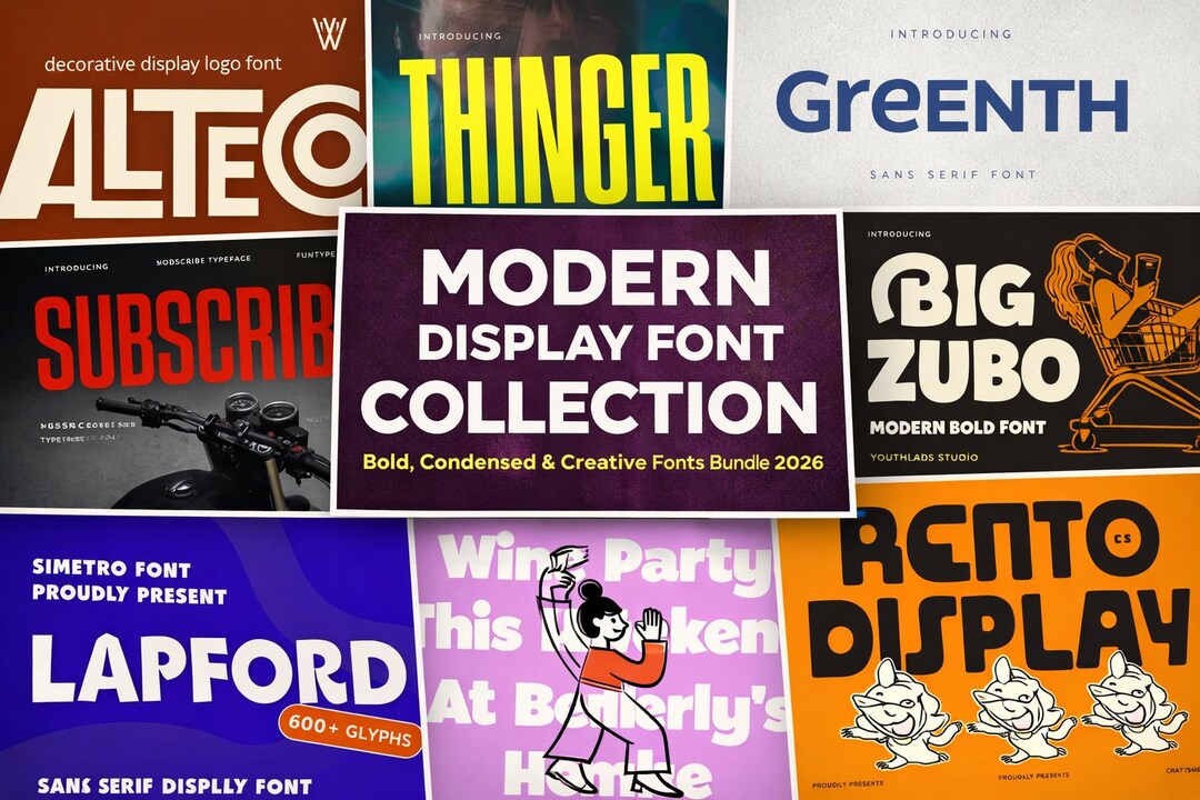 Modern Display Font Collection | Bold, Condensed & Creative Fonts ...