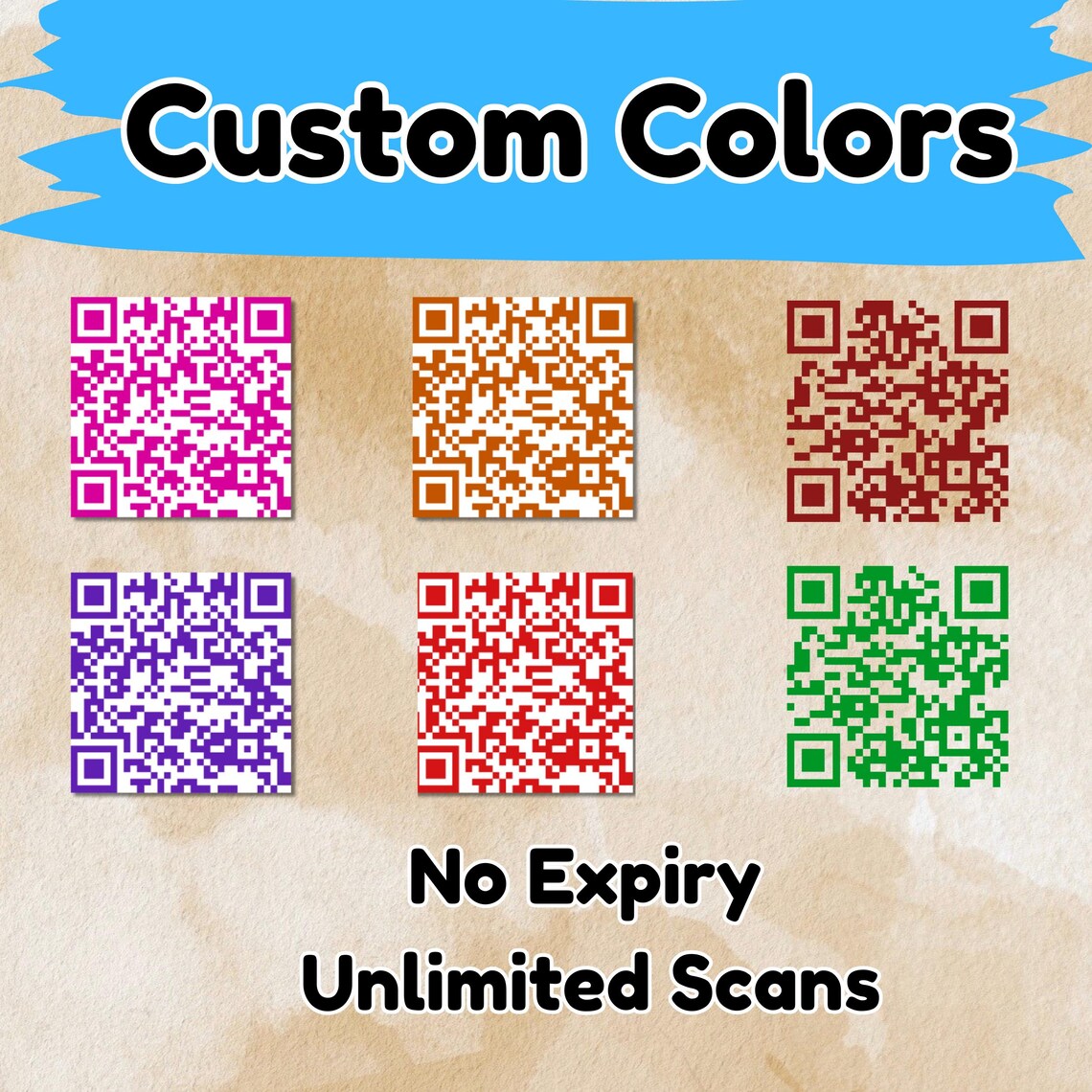 Customizable QR Code: Multiple Sizes & Colors (digital Download) - Etsy