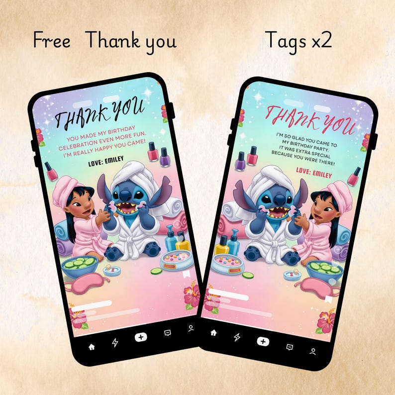 Lilo and Stitch Spa Party Invitation: Pastel Birthday (editable Canva ...