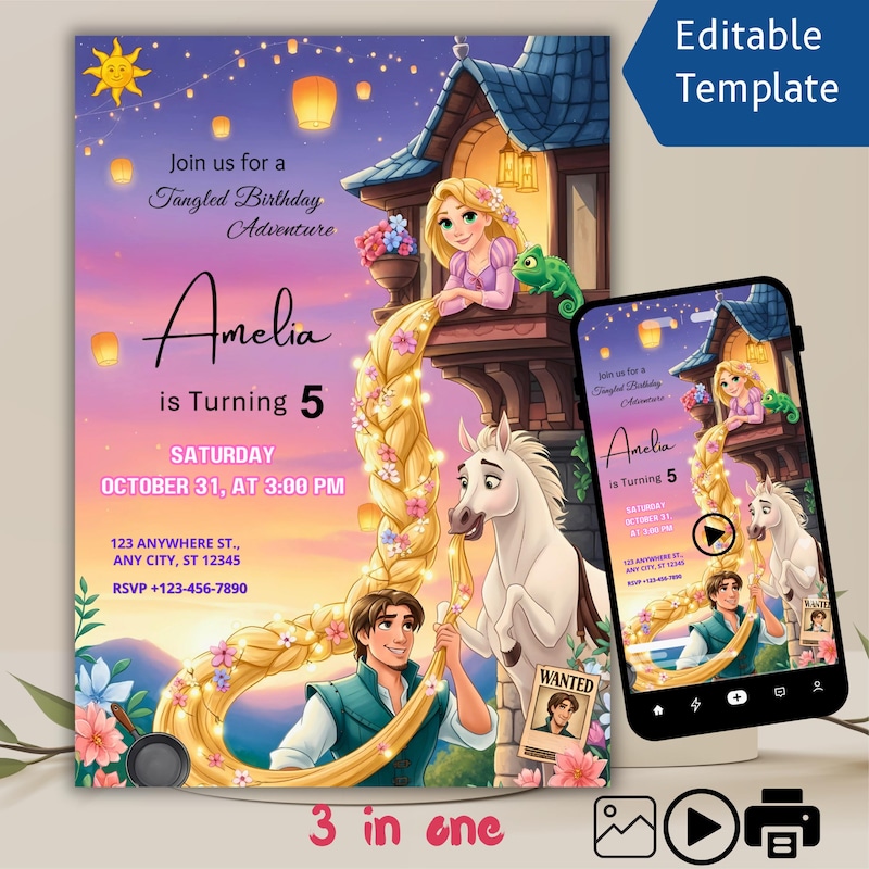 Happy Birthday Rapunzel - Etsy