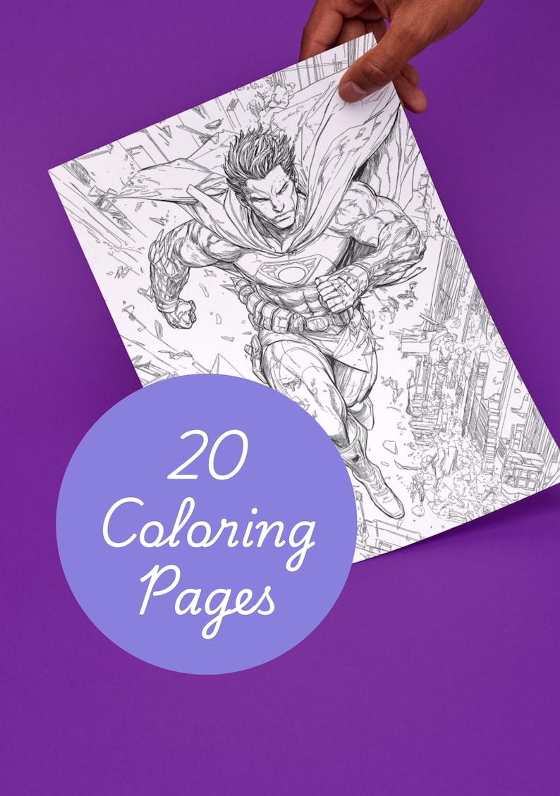 Superhero Coloring Pages for Kids | 20 Printable PDF | Fun and Easy ...
