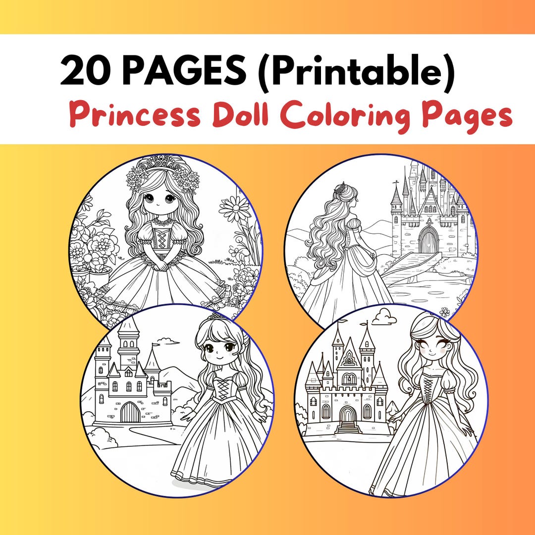 20 Princess Doll Coloring Pages – Printable Kids Coloring Book, Cute ...