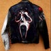 Custom Hand-painted Leather Jacket Scream Mask Art, Bloody Horror Movie ...