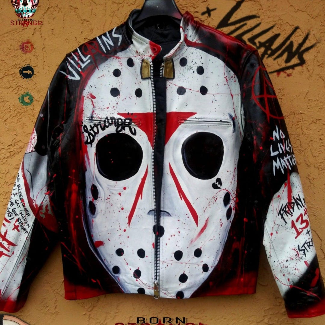Custom Jason Voorhees Leather Jacket – Hand-painted Friday the 13th ...