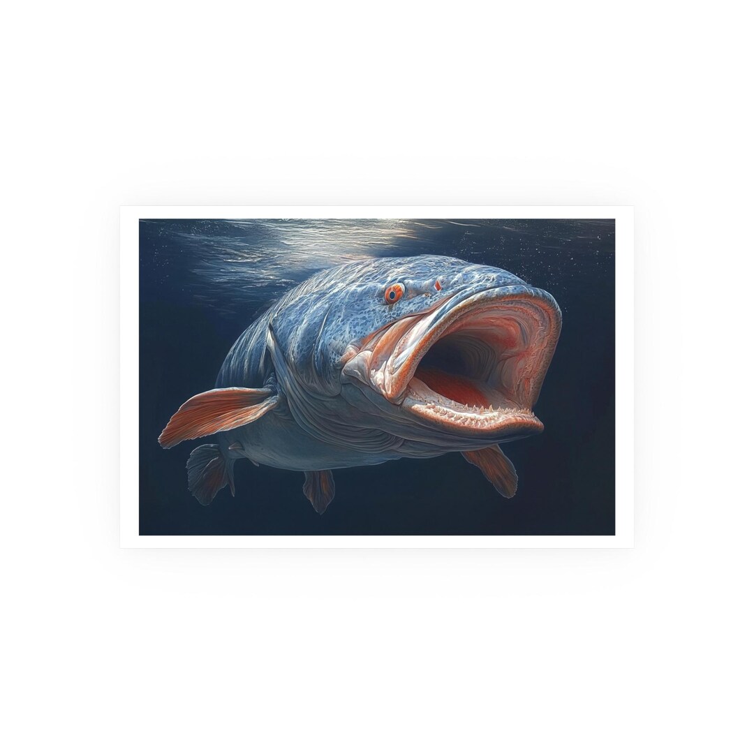 Giant Fish Portrait Print, Underwater Creature Photography, Detailed ...