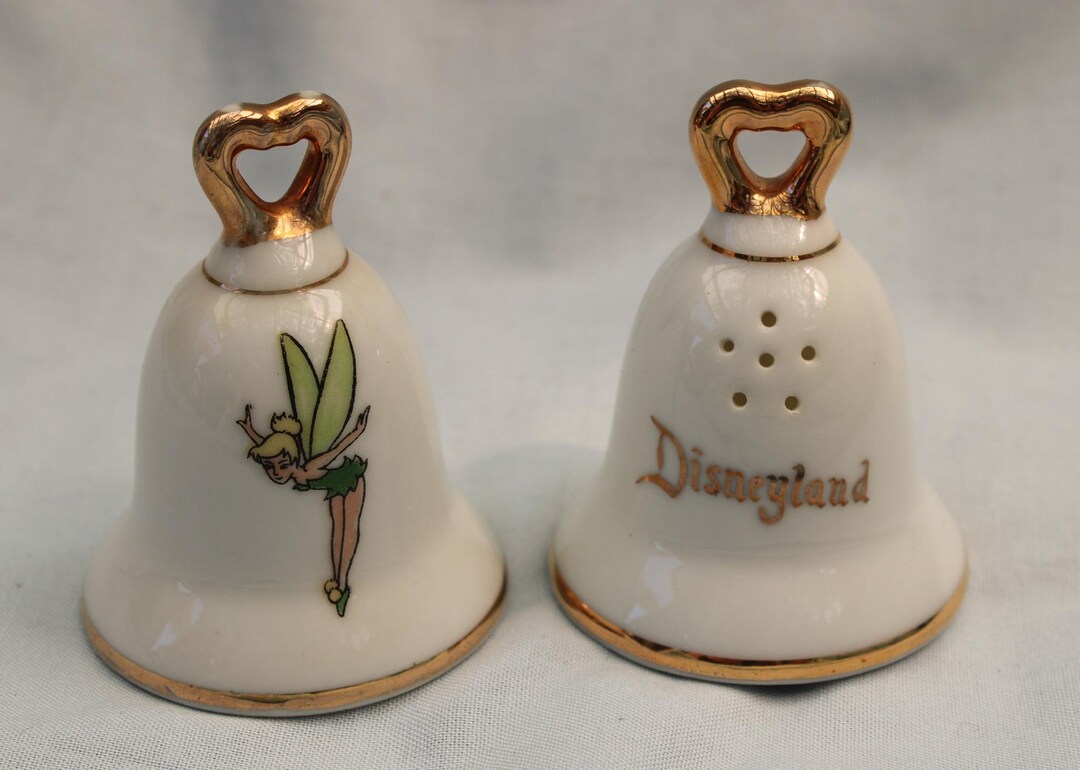 Disneyland Tinkerbell Porcelain Salt Pepper Shakers Walt Disney ...
