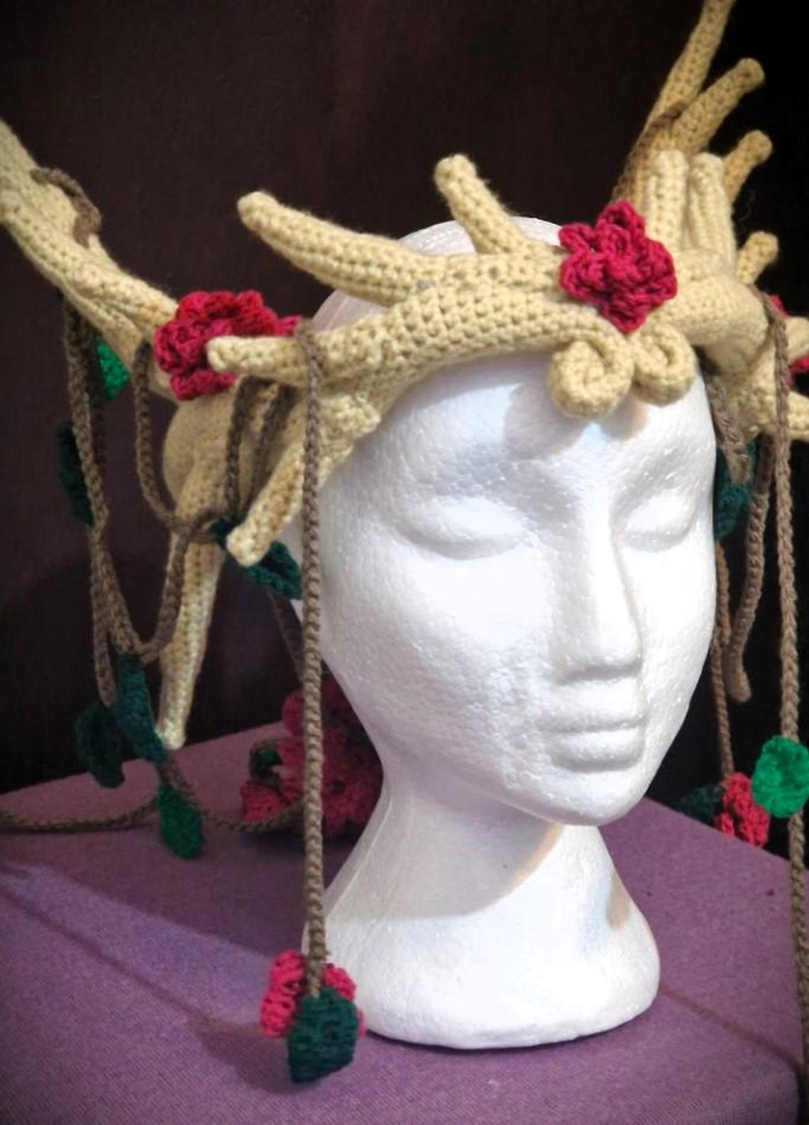 Antler Flower Crown Pattern - Crochet Antler Crown Festival Headdress ...