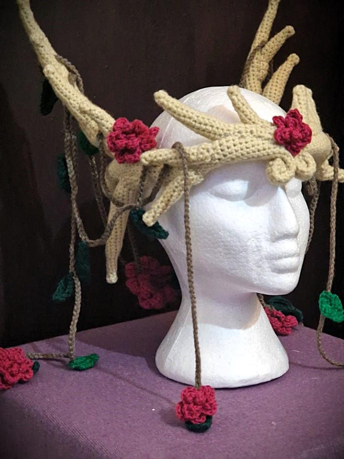 Antler Flower Crown Pattern - Crochet Antler Crown Festival Headdress ...