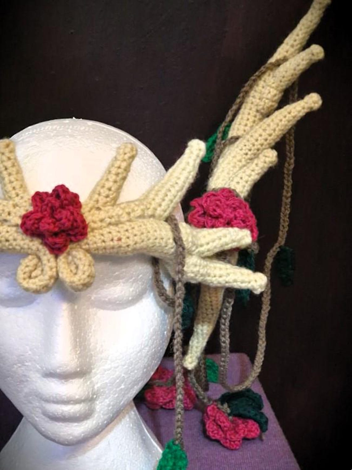 Antler Flower Crown Pattern - Crochet Antler Crown Festival Headdress ...