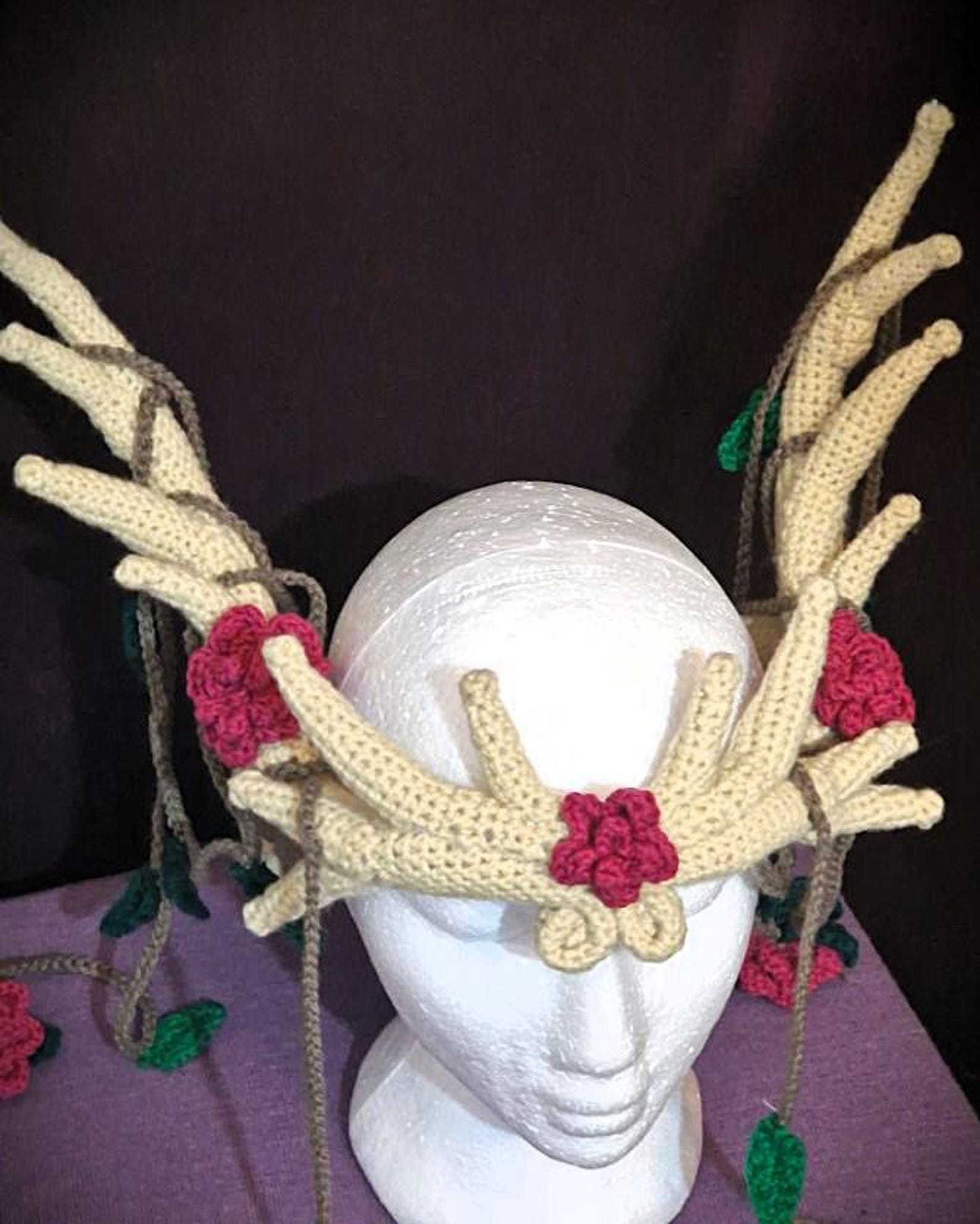 Antler Flower Crown Pattern - Crochet Antler Crown Festival Headdress ...