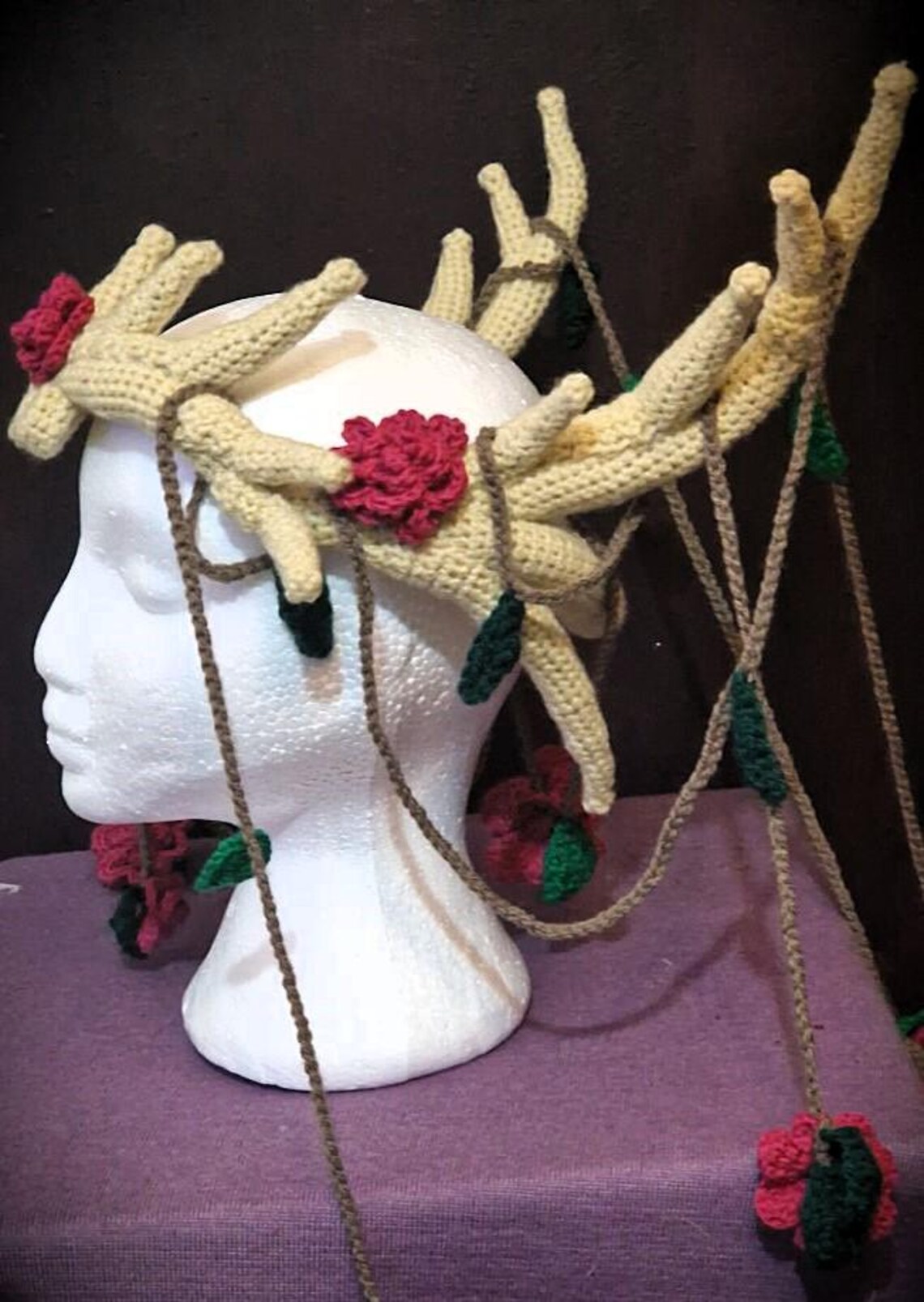 Antler Flower Crown Pattern - Crochet Antler Crown Festival Headdress ...