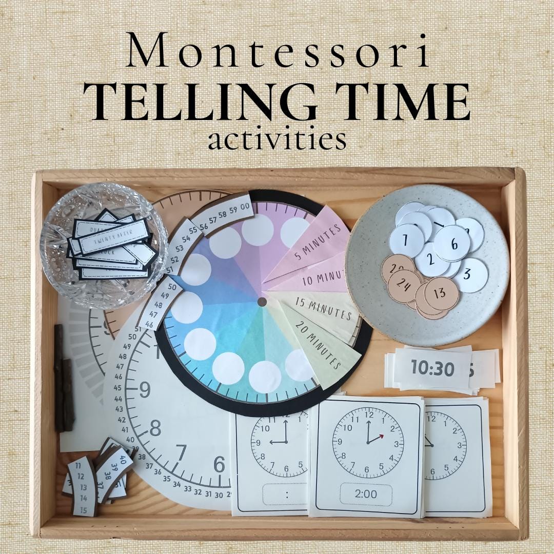 Montessori Telling Time Activity: Clock Worksheets, Digital & Analog ...