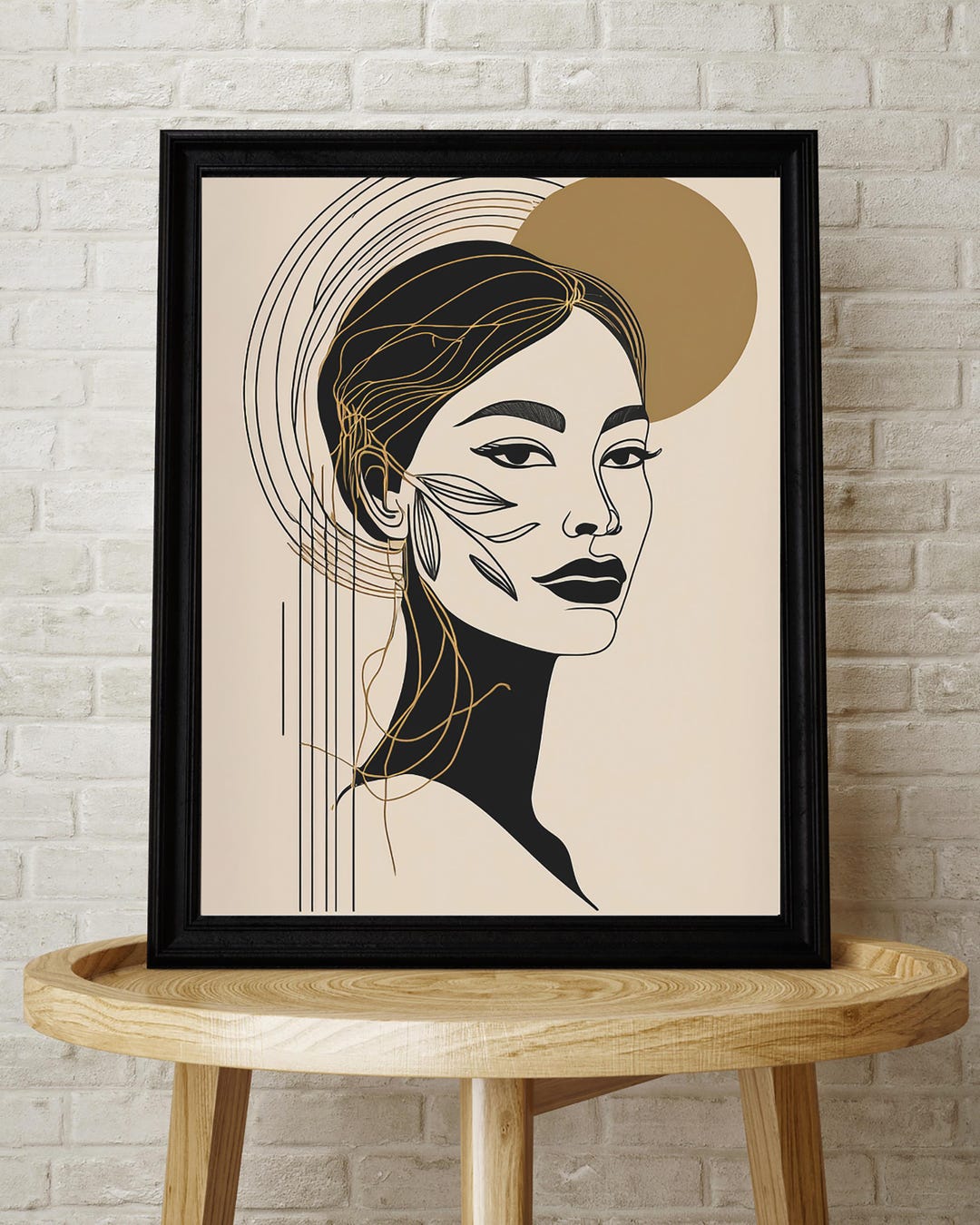 Minimalist Woman Line Digital Art File Modern Abstract Female Portrait ...
