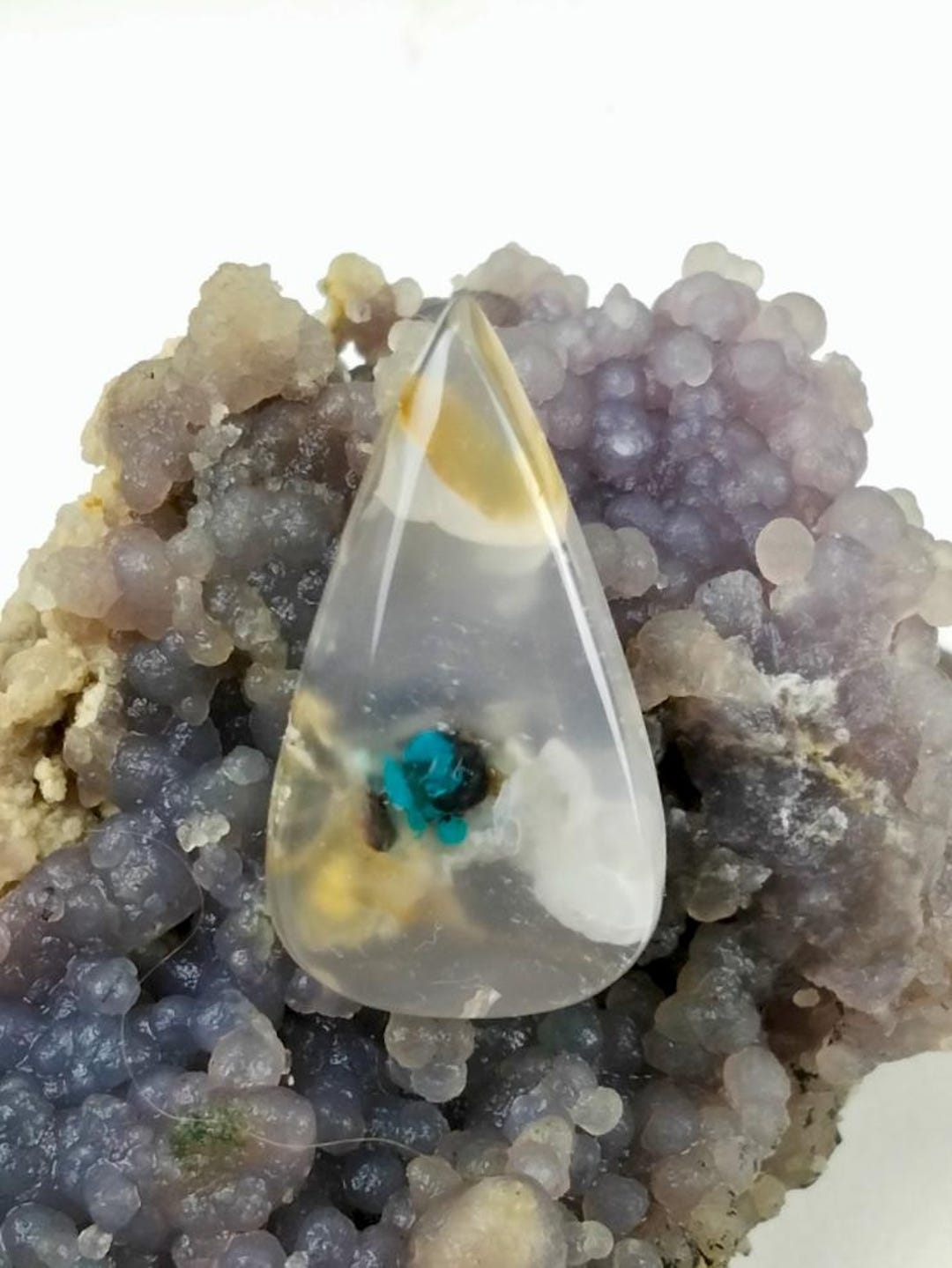 Natural Aquadite Native Copper Chrysocolla Chalcedony Cabochon| Perfect ...