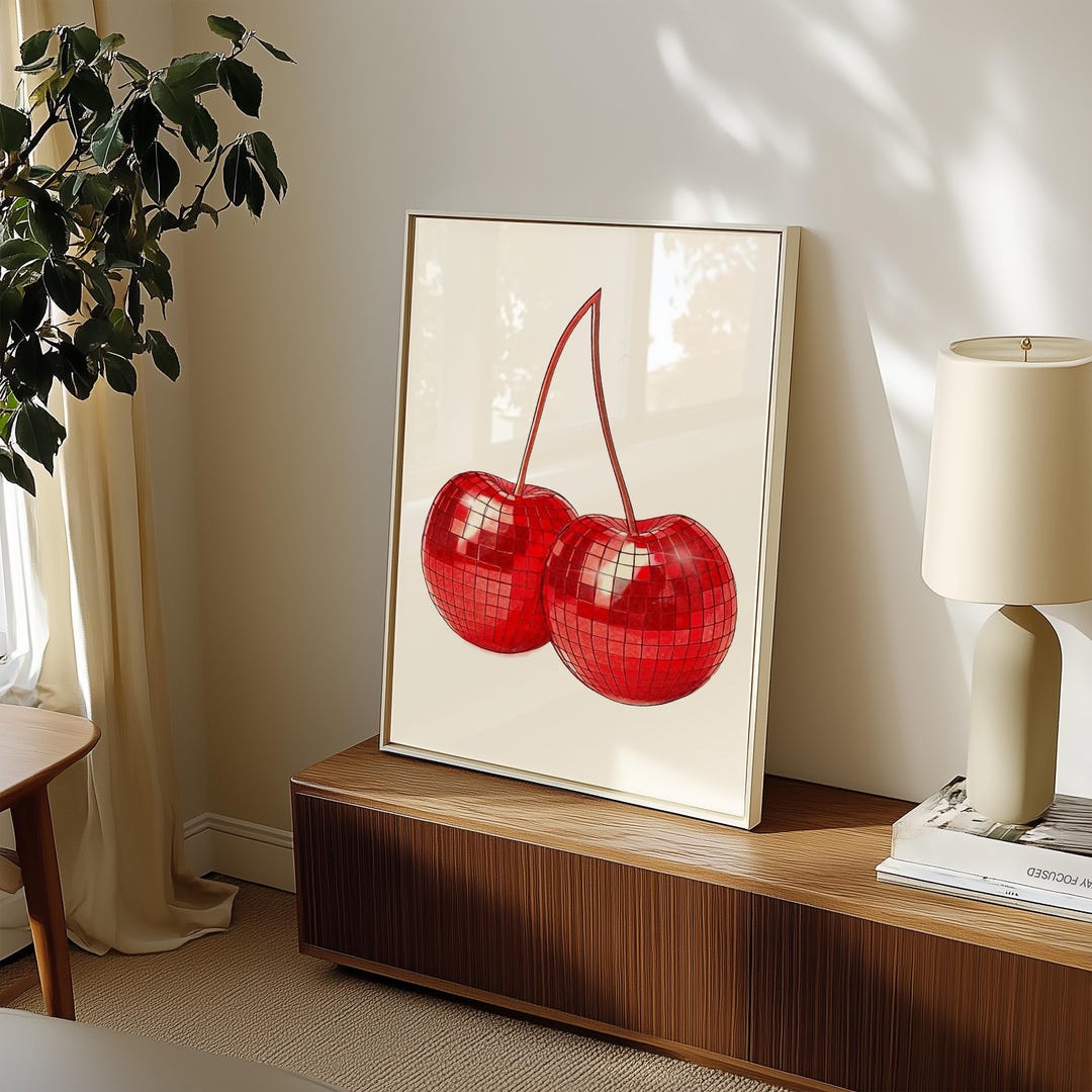 Digital Print, Disco Cherries , Printable Art, Digital Downloadable ...
