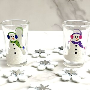 Snowmen Shot Glasses Hand Painted - Set of 4 - Etsy
