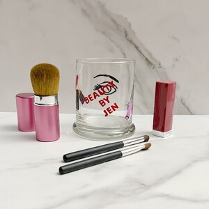 Personalized Makeup Brush Container Hand Painted Glass - Etsy