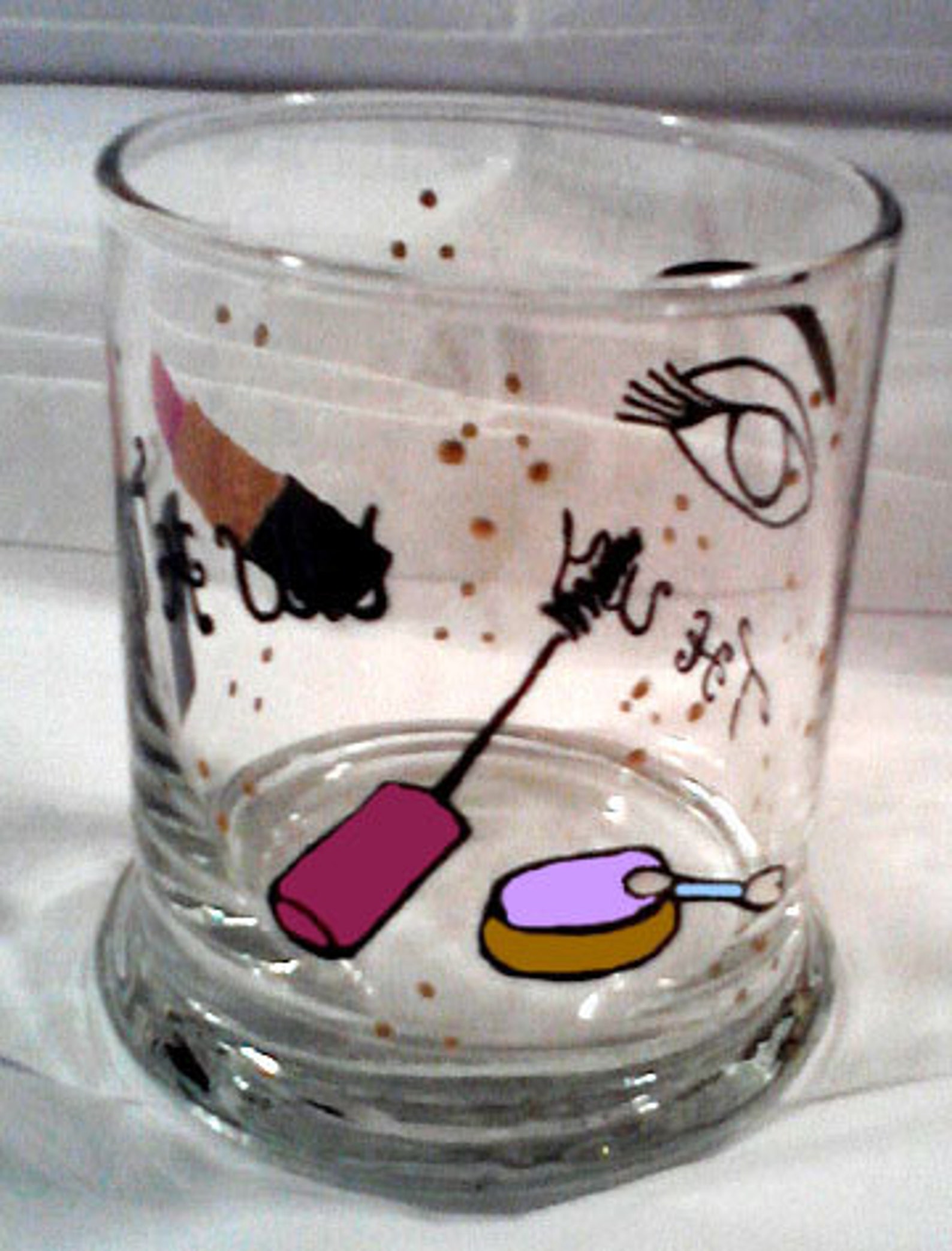 Personalized Makeup Brush Container Hand Painted Glass - Etsy