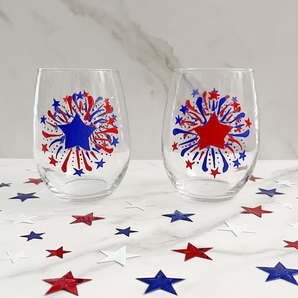 Patriotic Wine Glass - Etsy