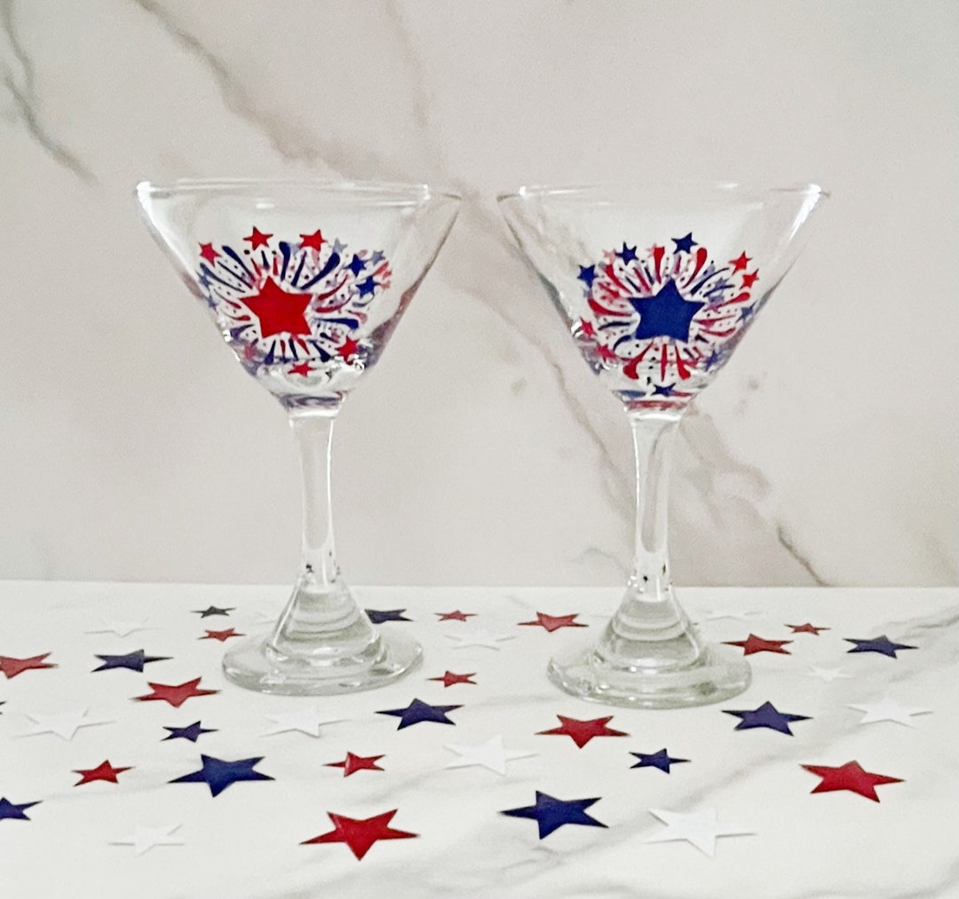 Martini Glass Patriotic Hand Painted (9 Ounces) - Etsy
