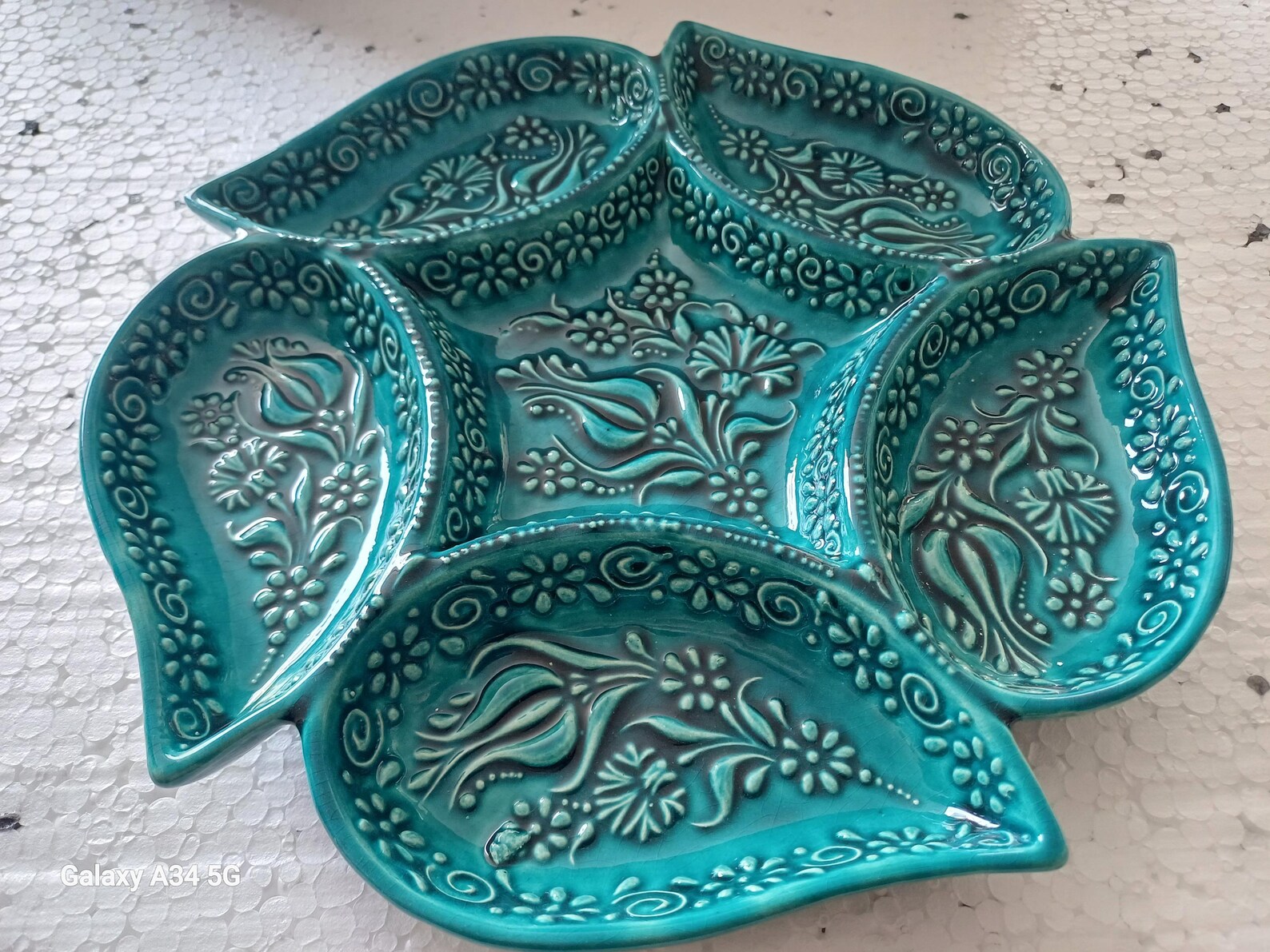 Turquoise and Blue 6-compartment, Snack Serving Tray, Snack, Souvenir ...