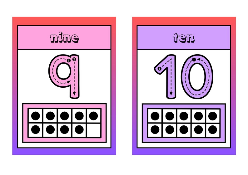 Numbers 1-10 Printable Flashcards for Kids | Early Learning Number ...