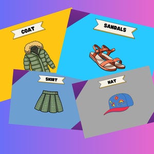 34 Clothes Flashcards for Kids: English Learning Cards (PDF Printable ...