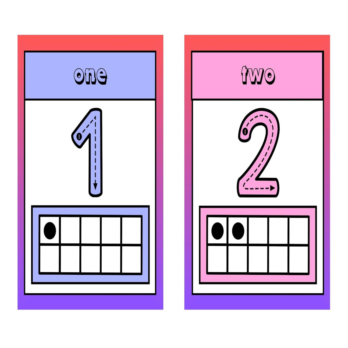 Numbers 1-10 Printable Flashcards for Kids | Early Learning Number ...