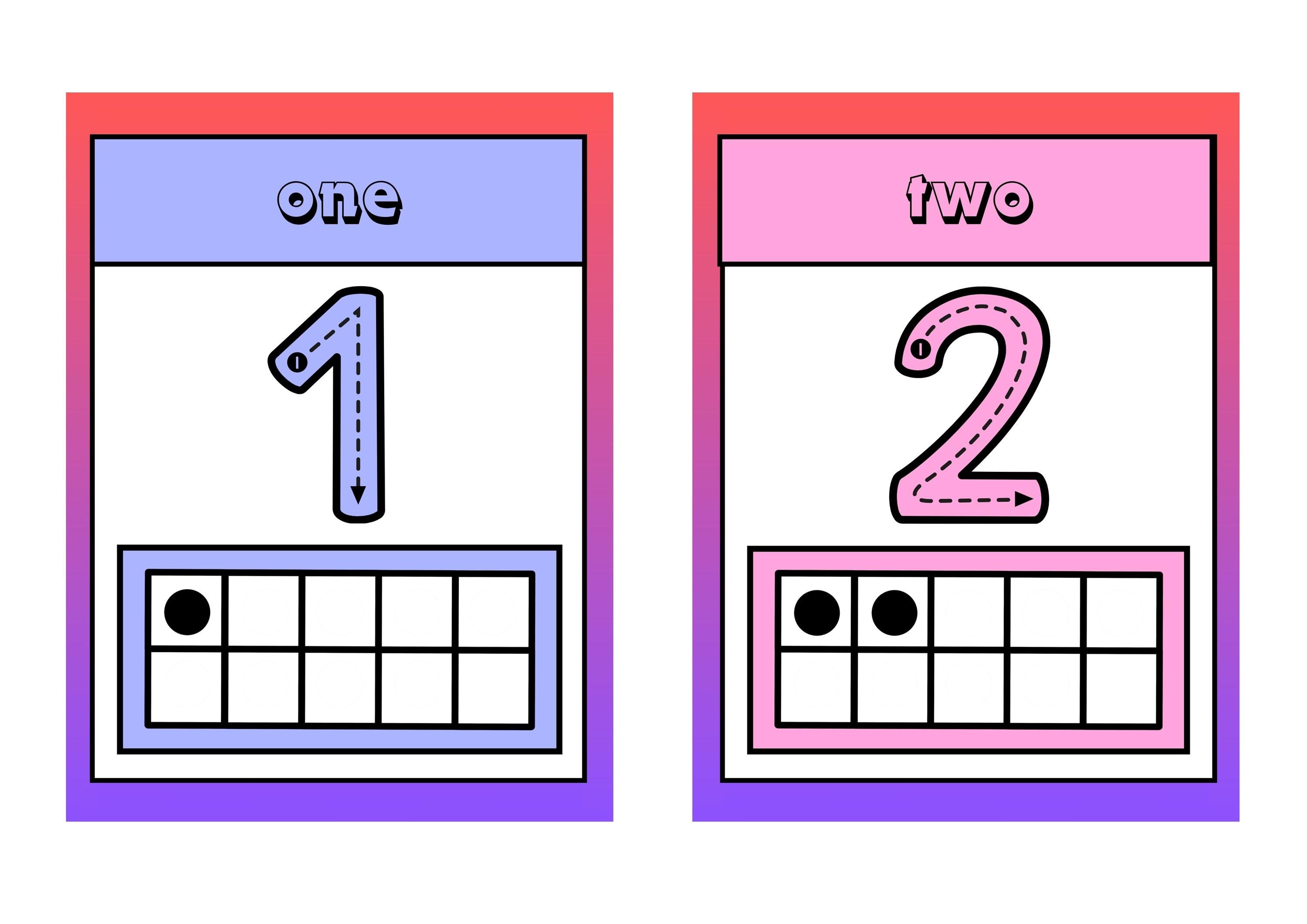 Numbers 1-10 Printable Flashcards for Kids | Early Learning Number ...