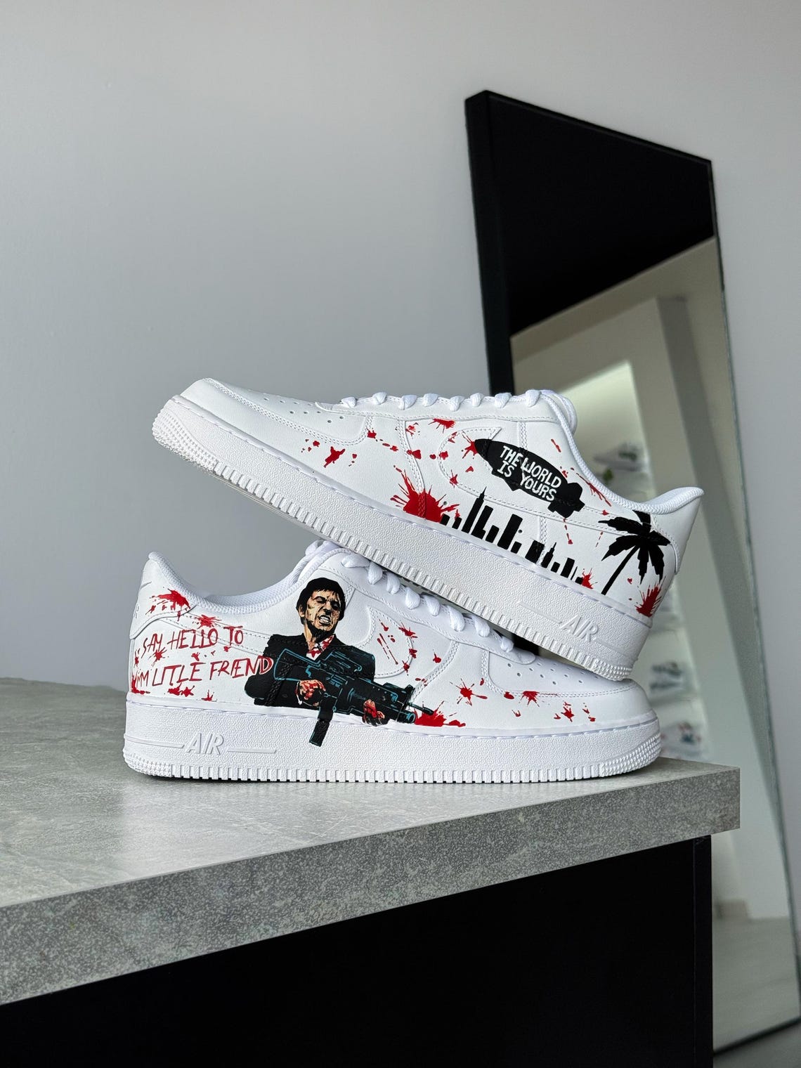 Scarface Air Force 1 - Hand-painted Tony Montana Sneakers - Etsy