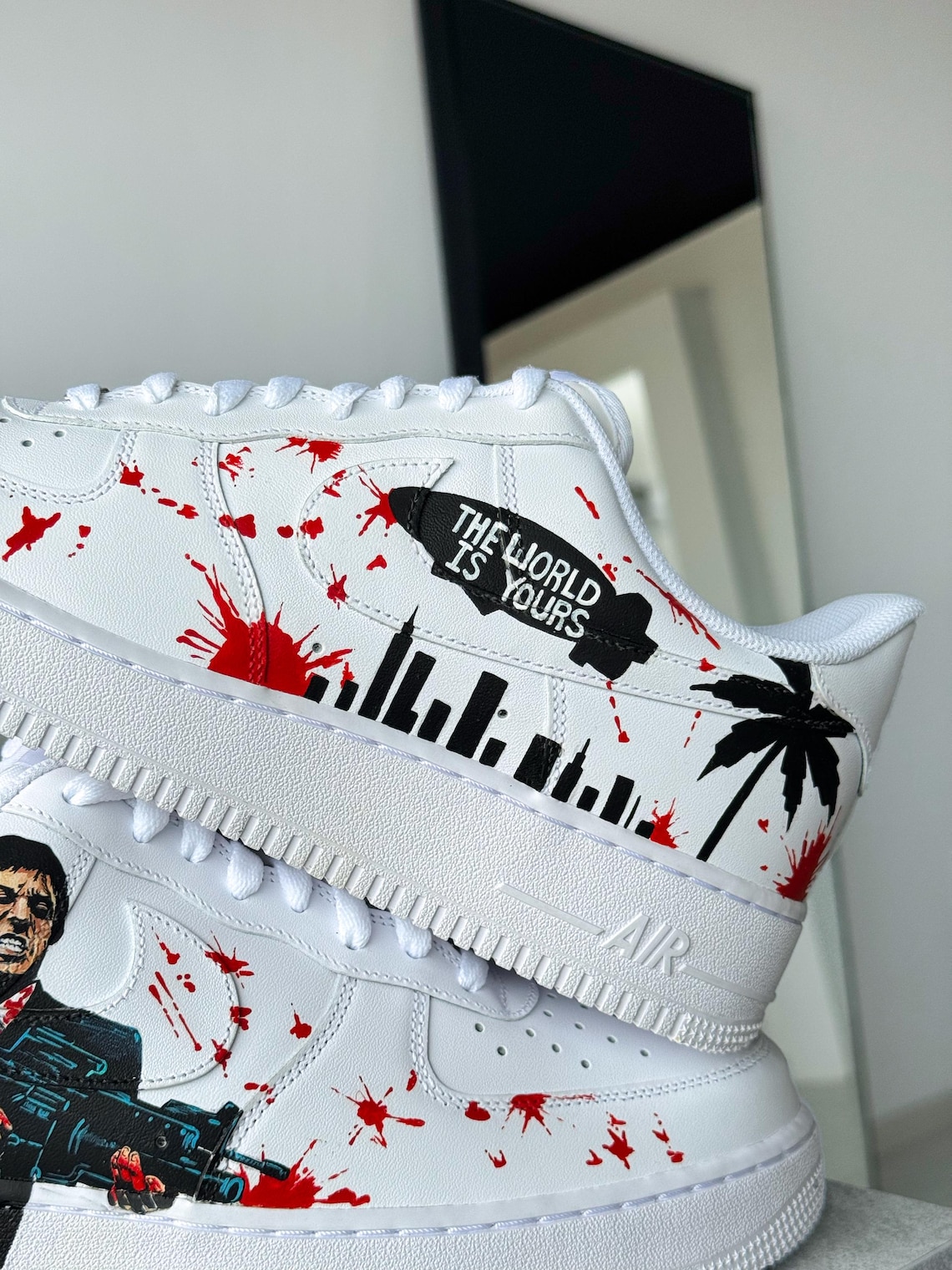 Scarface Air Force 1 - Hand-painted Tony Montana Sneakers - Etsy