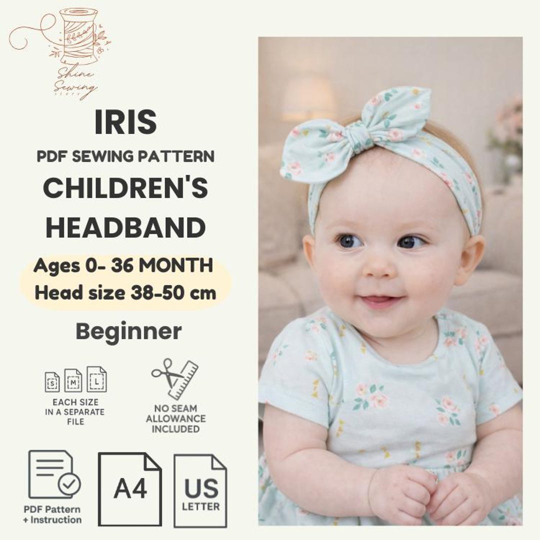 PDF Sewing Pattern Baby Headband 0–36M | Easy Bow Headband for Girls ...