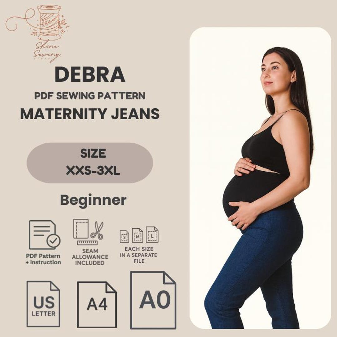 Maternity Jeans PDF Sewing Pattern | Beginner-friendly Pregnancy Pants ...