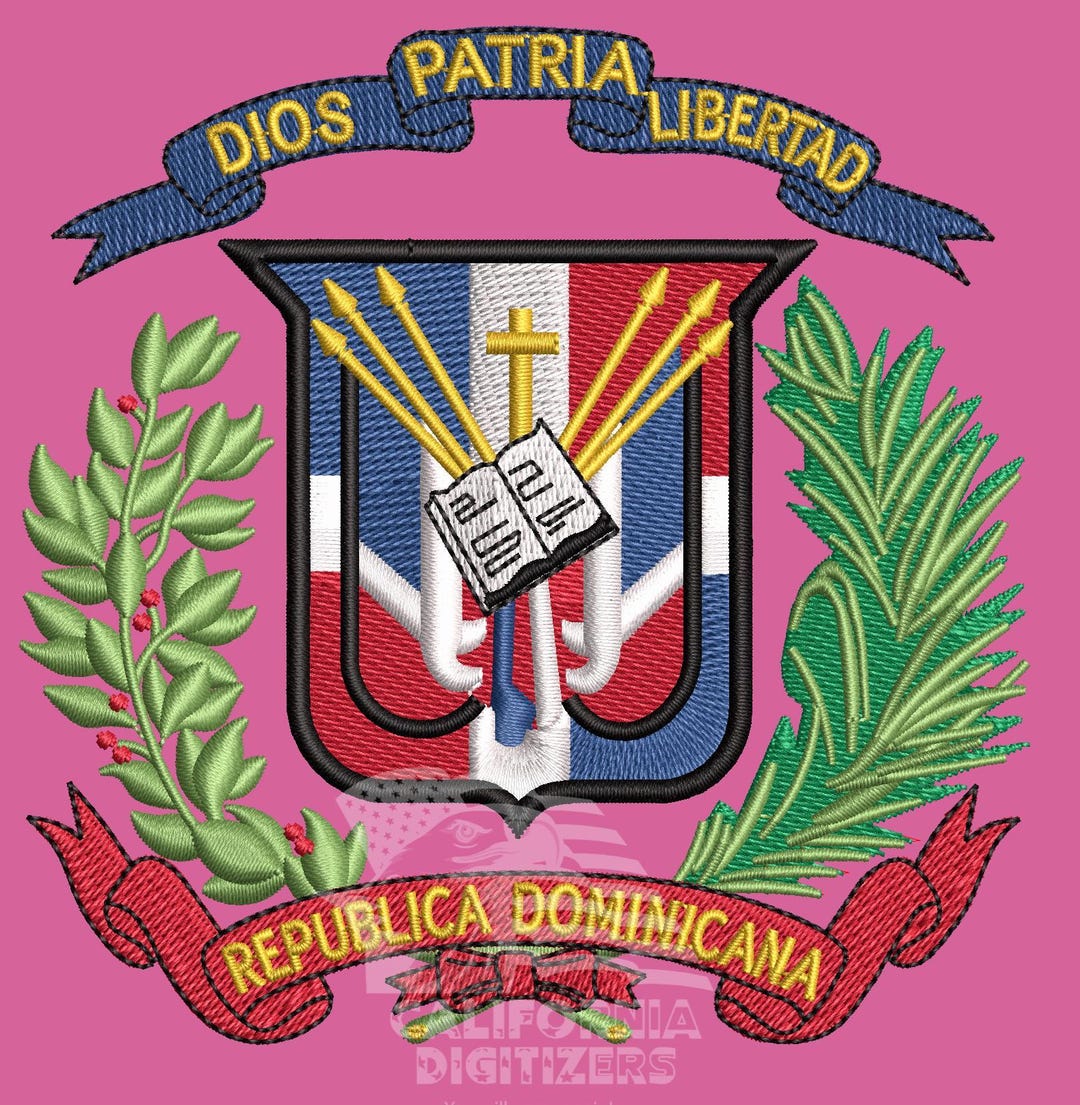 Dominican Republic Shield Embroidery Design - Etsy