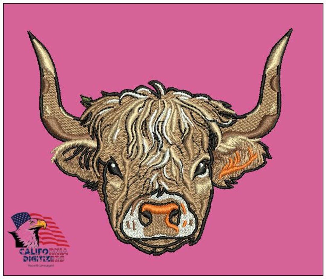 Cow Head Embroidery Design - Etsy