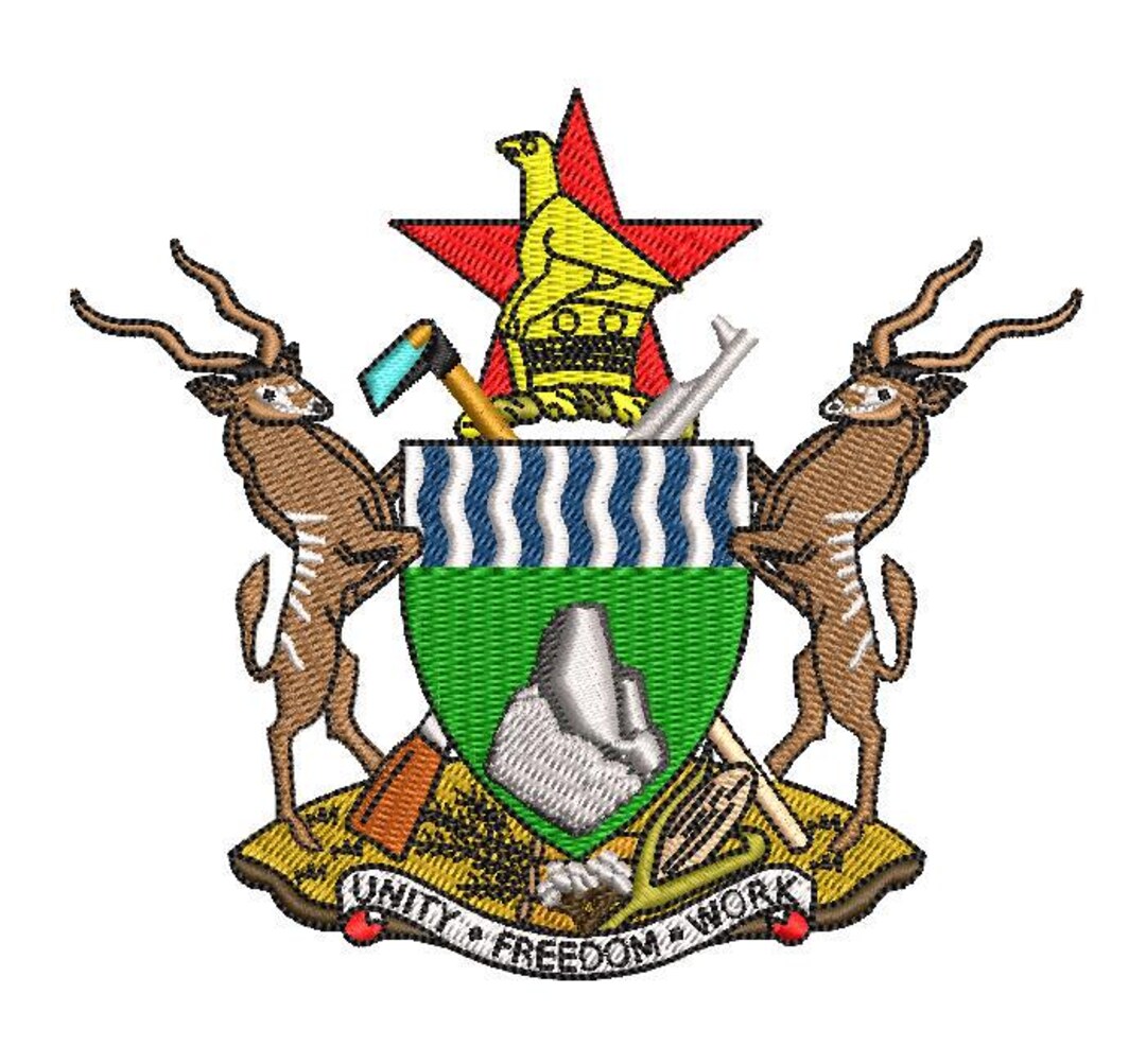 Zimbabwe Coat of Arms Embroidery Design - Etsy