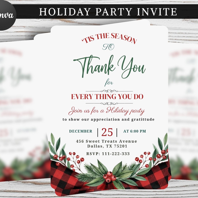 Office Christmas Luncheon Invitation - Etsy