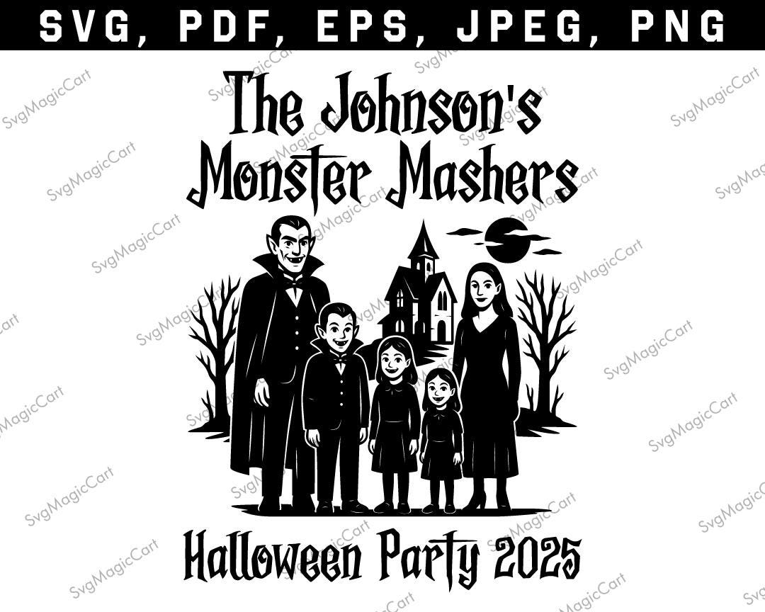 Retro Halloween Monster Slasher Design: Family SVG, PNG (digital Files ...