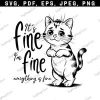 It's Fine I'm Fine Everything is Fine Svg, Introvert Tee Svg, Women T ...