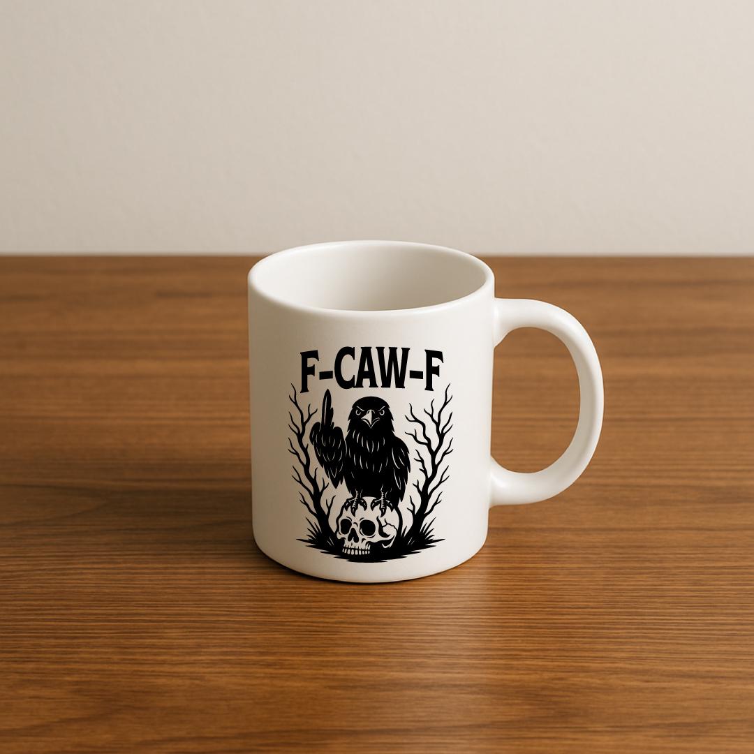 Funny Gothic Raven F-caw-f SVG, Crow on Skull, Halloween Shirt (digital ...