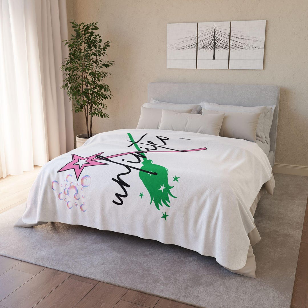 Wicked Musical Fleece Blanket: Elphaba, Glinda, Defying Gravity - Etsy