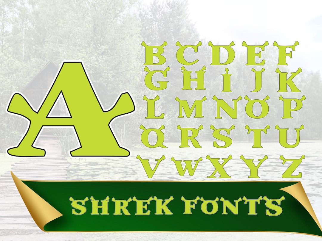 Cartoon Shrek Font Shrek Clipart Font SVG Clipart for Cricut Shrek ...