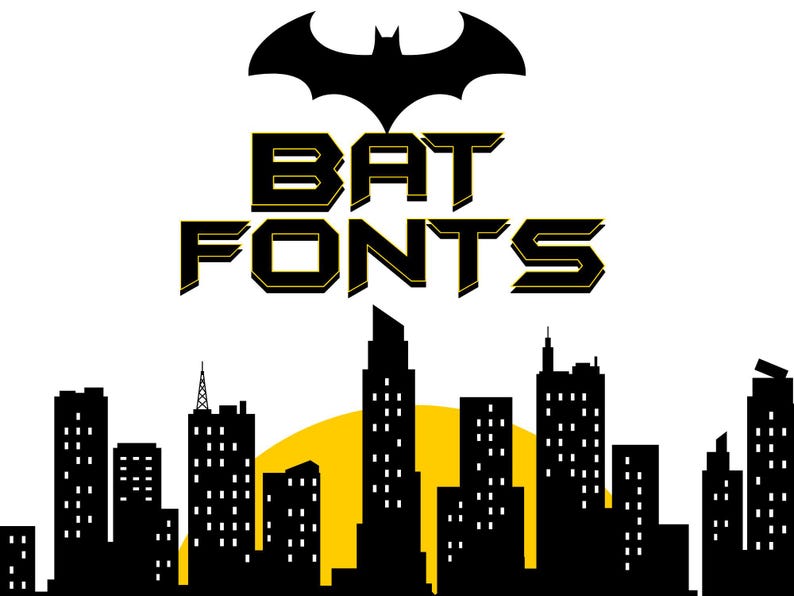 Bat Fonts | Superhero Comic Fonts | Gotham City Style Letters | Digital ...