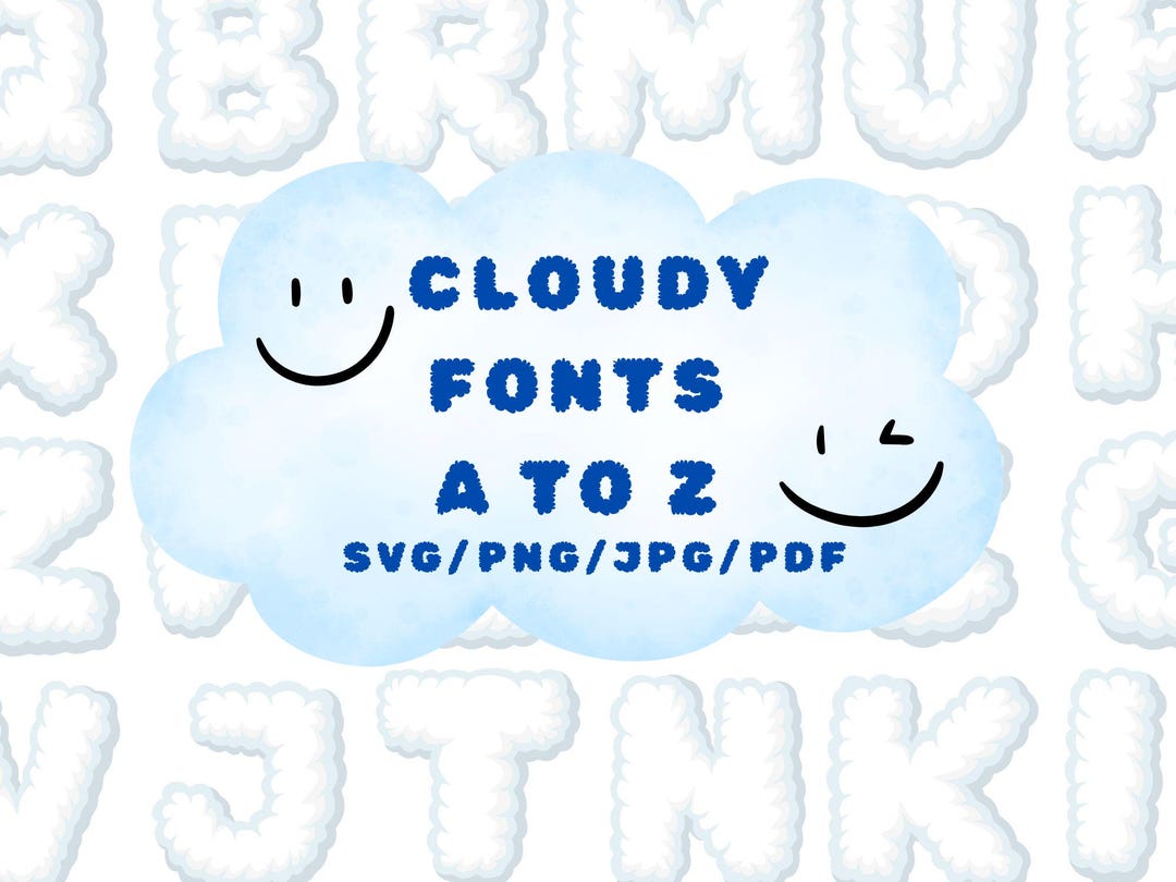 Clouds PNG Letters, Transparent Background, Clouds Alphabet Clip Art ...