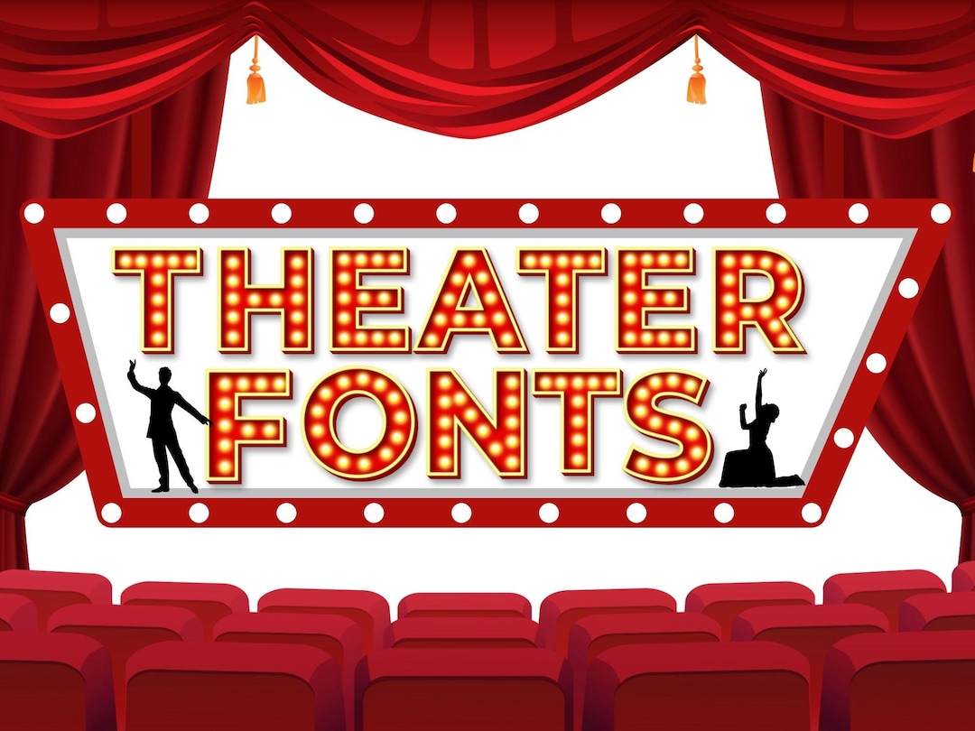 Theater Fonts & Clipart Bundle: Drama Letters, Stage Graphics (SVG, PNG ...
