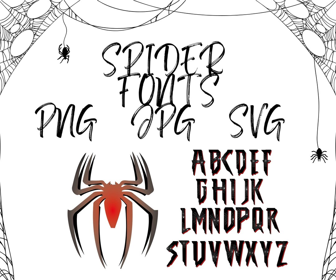 Spider Web Alphabet Font SVG PNG JPG | Spooky Letters | Cricut ...