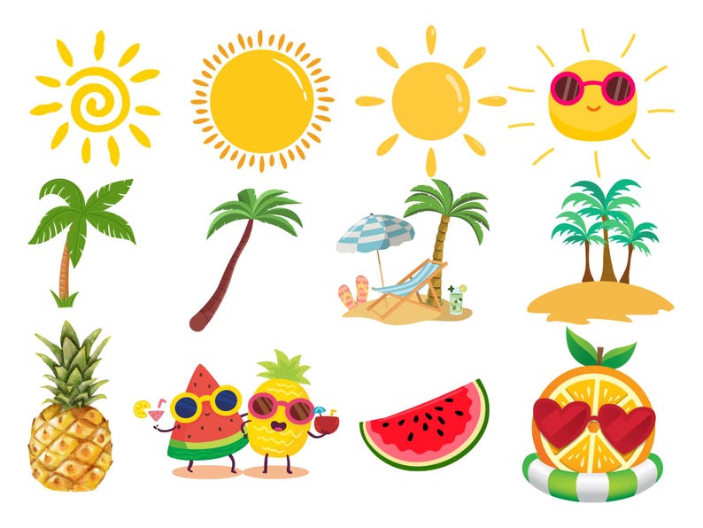 Summer Pool Party Clipart, Beach Fun Clip Art, Cute Summer Graphics ...