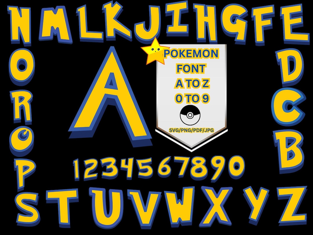 POKEMON Fontspokemon Font Svg, Png, Jpg, Pdf, Alphabet Letters Svg ...